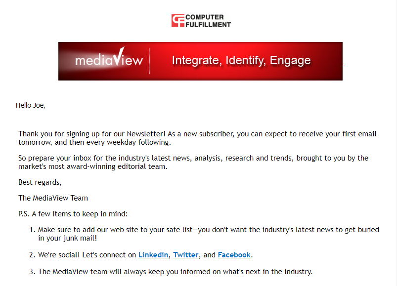 Welcome Messages